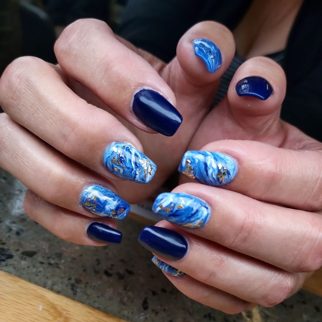 20 Navy Blue Nails - Sweet Money Bee