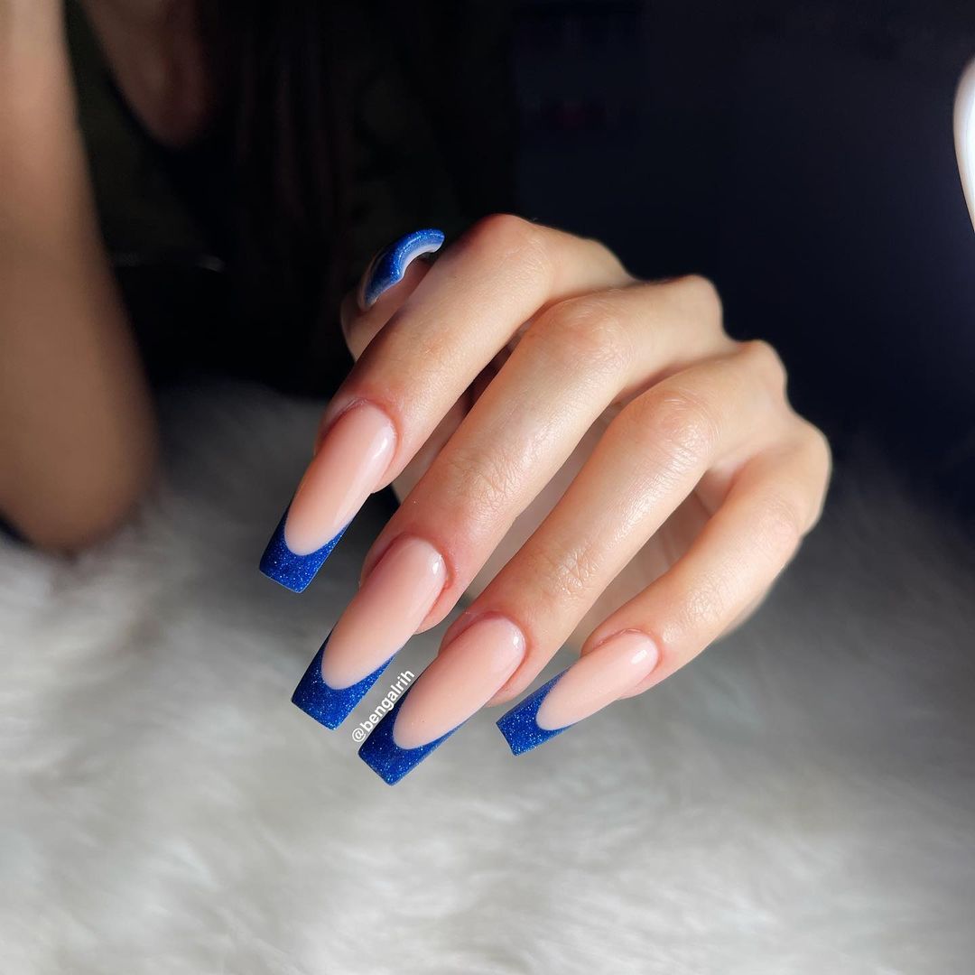 20 Coffin French Tip Nails - Sweet Money Bee