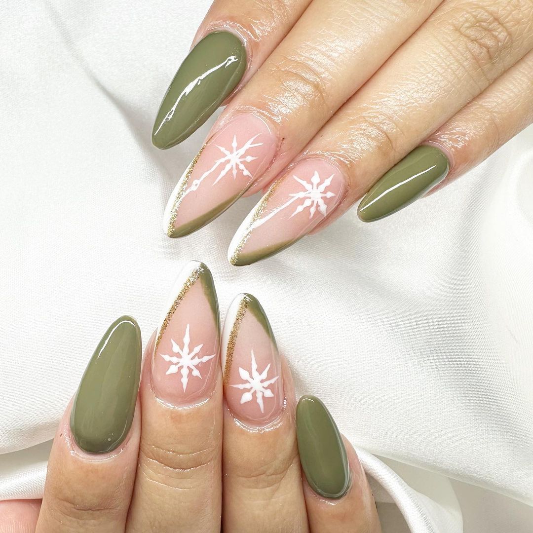 20 Olive Green Nails - Sweet Money Bee