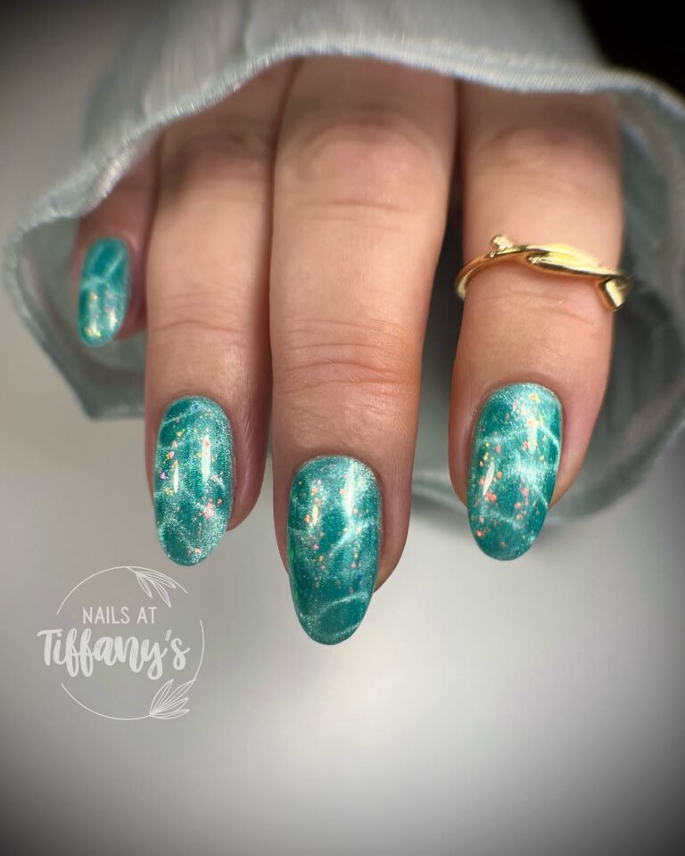20+ Turquoise Nail Designs To Show Your Nail Tech - Sweet Money Bee