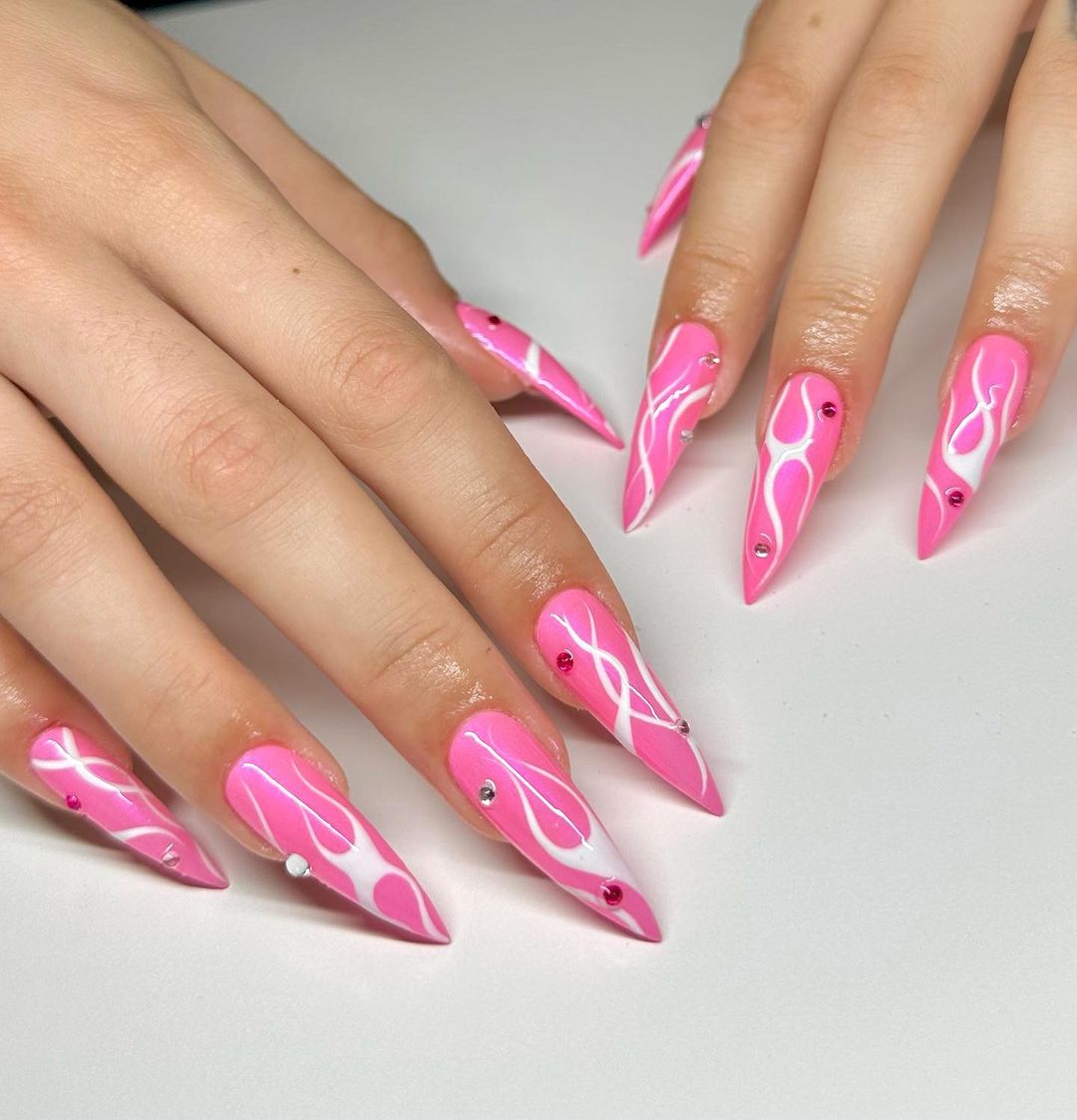 20 Pink Stiletto Nails - Sweet Money Bee