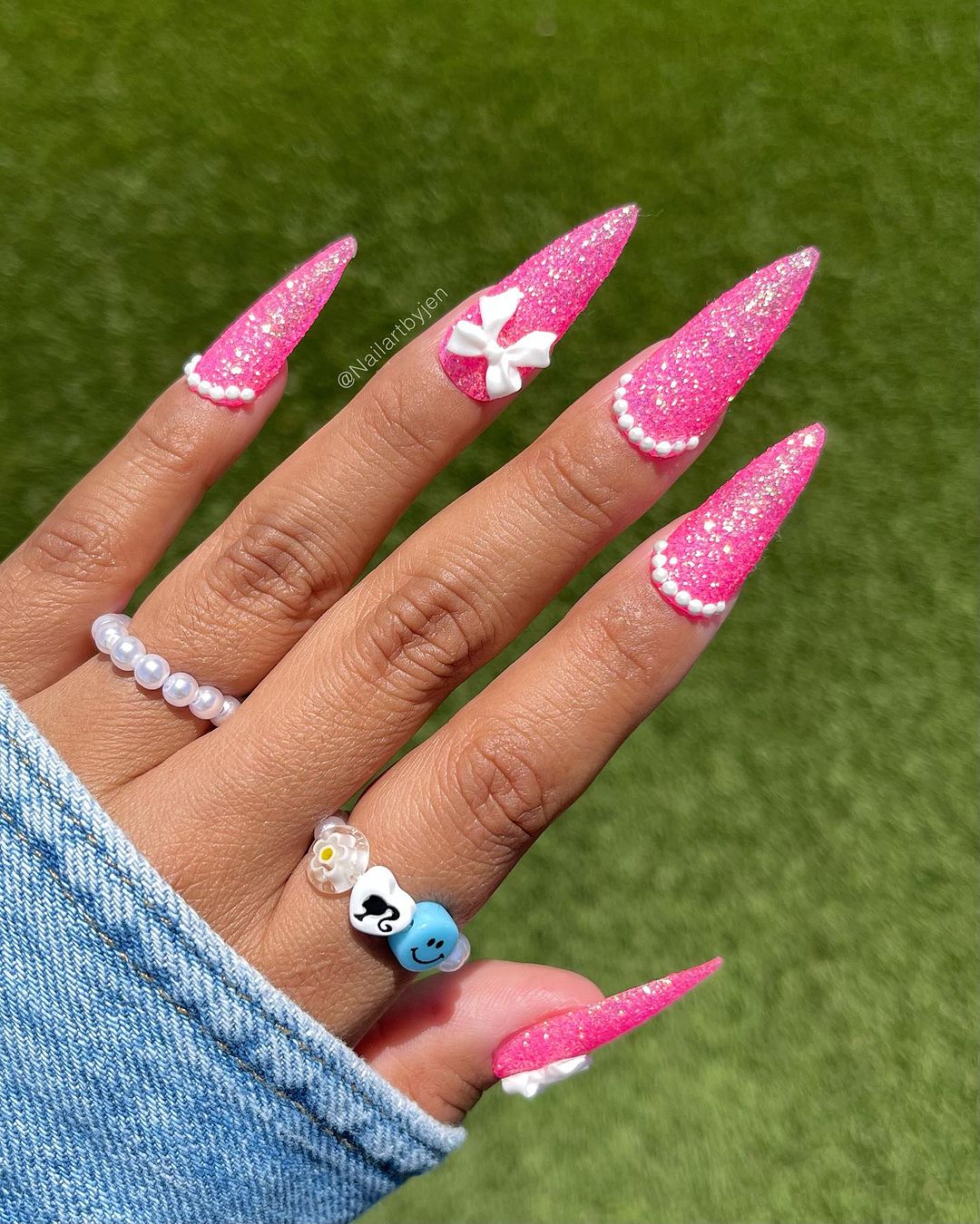 20 Pink Stiletto Nails - Sweet Money Bee