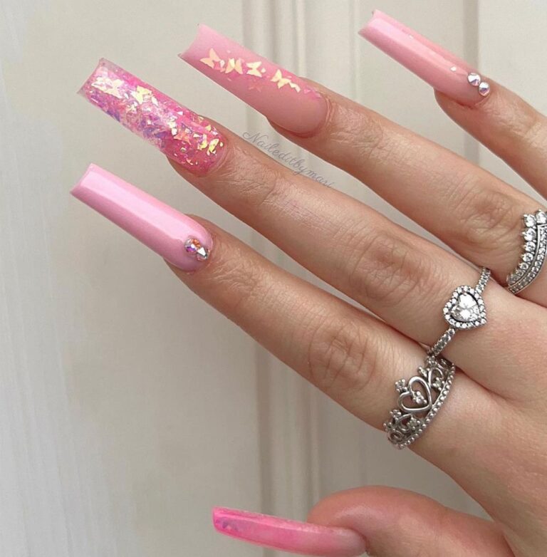 20+ Long Pink Nail Designs That Will Make You Obsessed - Sweet Money Bee