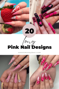 20+ Long Pink Nail Designs That Will Make You Obsessed - Sweet Money Bee